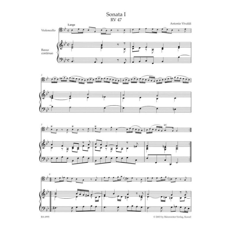 Vivaldi, Antonio - Complete Sonatas, RV 39-47. For Cello and Basso Continuo. Published by ...