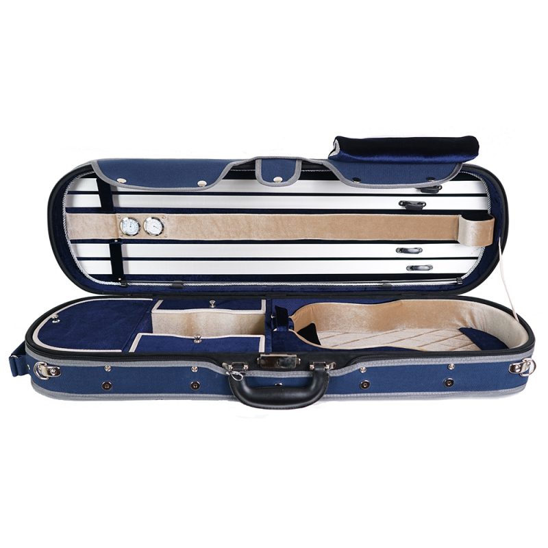 Evergreen Workshop Blue Luxury Oblong Wood Shell 4/4 Violin Case ...